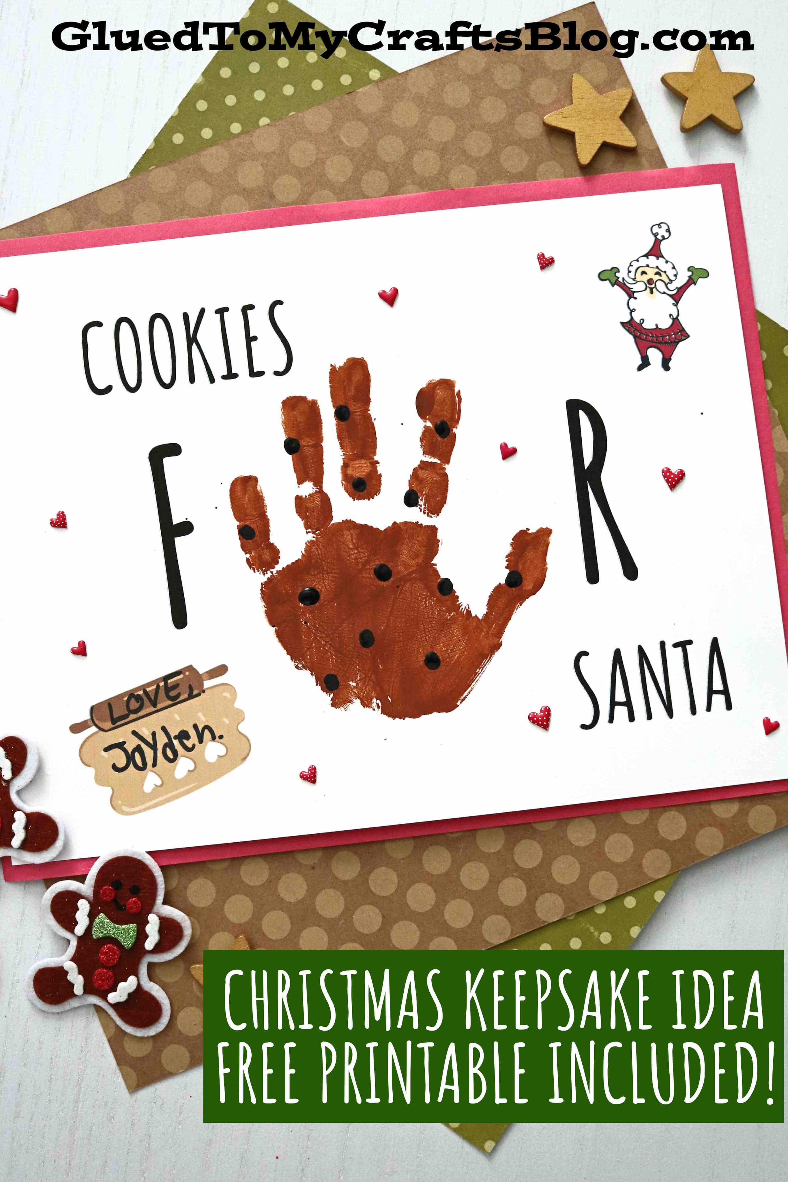 Handprint Cookies For Santa Keepsake