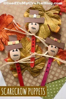 Wooden Spoon Scarecrow Puppet Craft Idea For Fall