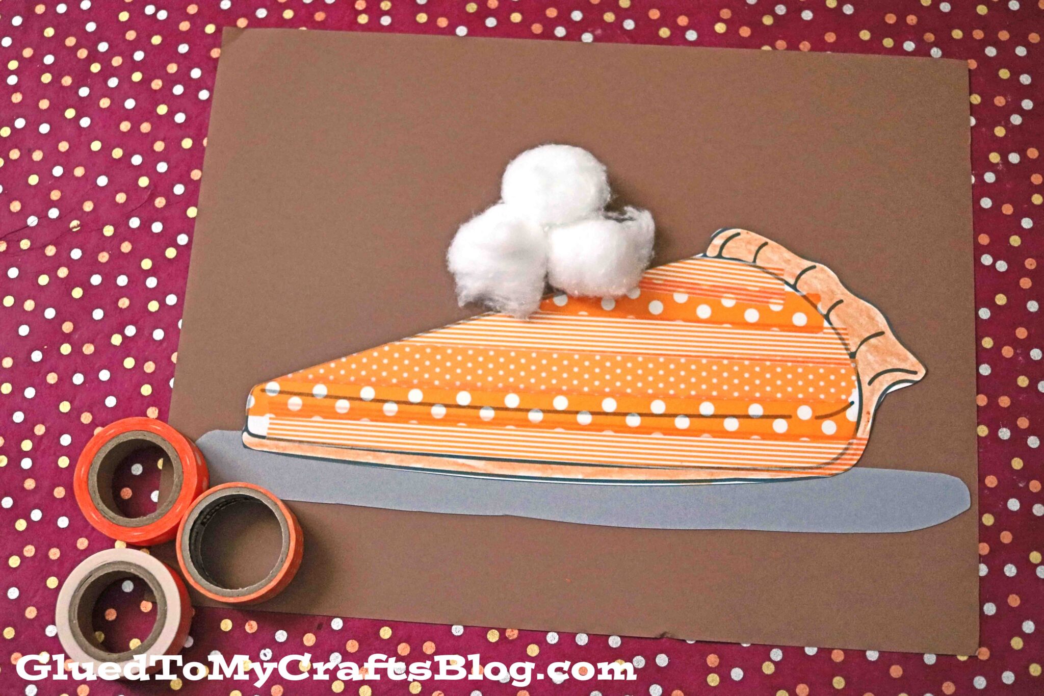 Paper & Washi Tape Pie Craft Idea For Thanksgiving