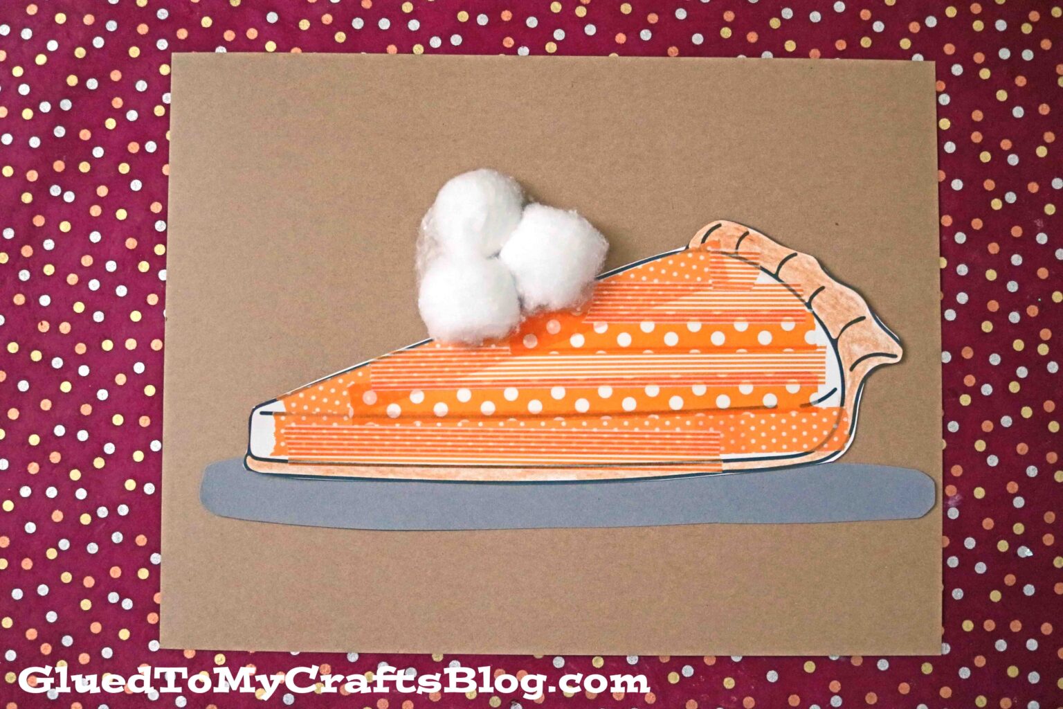 Paper & Washi Tape Pie Craft Idea For Thanksgiving