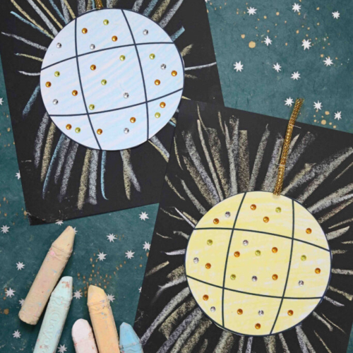 Chalk Art Disco Ball - New Year's Eve Craft