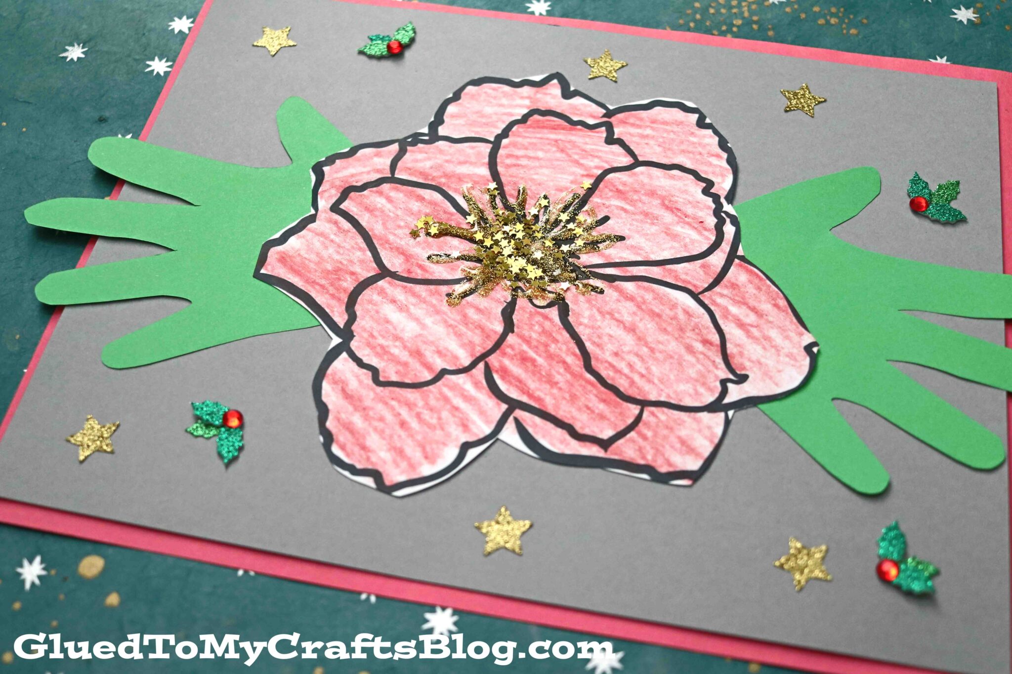 Handprint Poinsettia Flower Keepsake Craft Idea