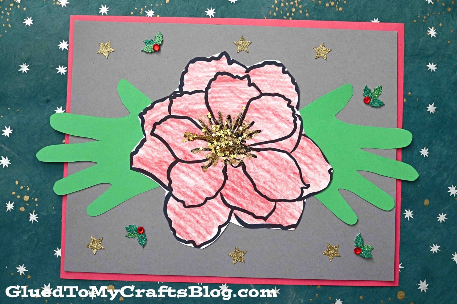 Handprint Poinsettia Flower Keepsake Craft Idea