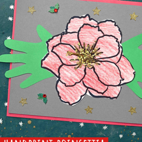 Handprint Poinsettia Flower Keepsake Craft Idea