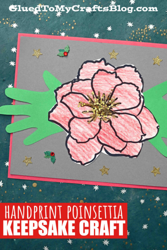 Handprint Poinsettia Flower Keepsake Craft Idea