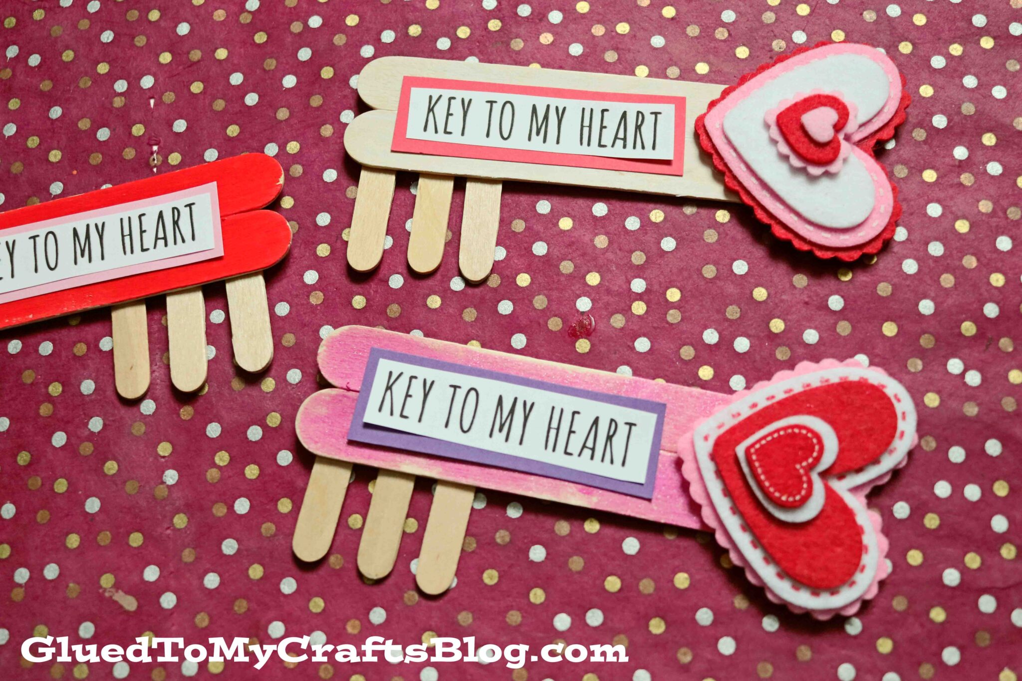 Popsicle Stick Key To My Heart Craft