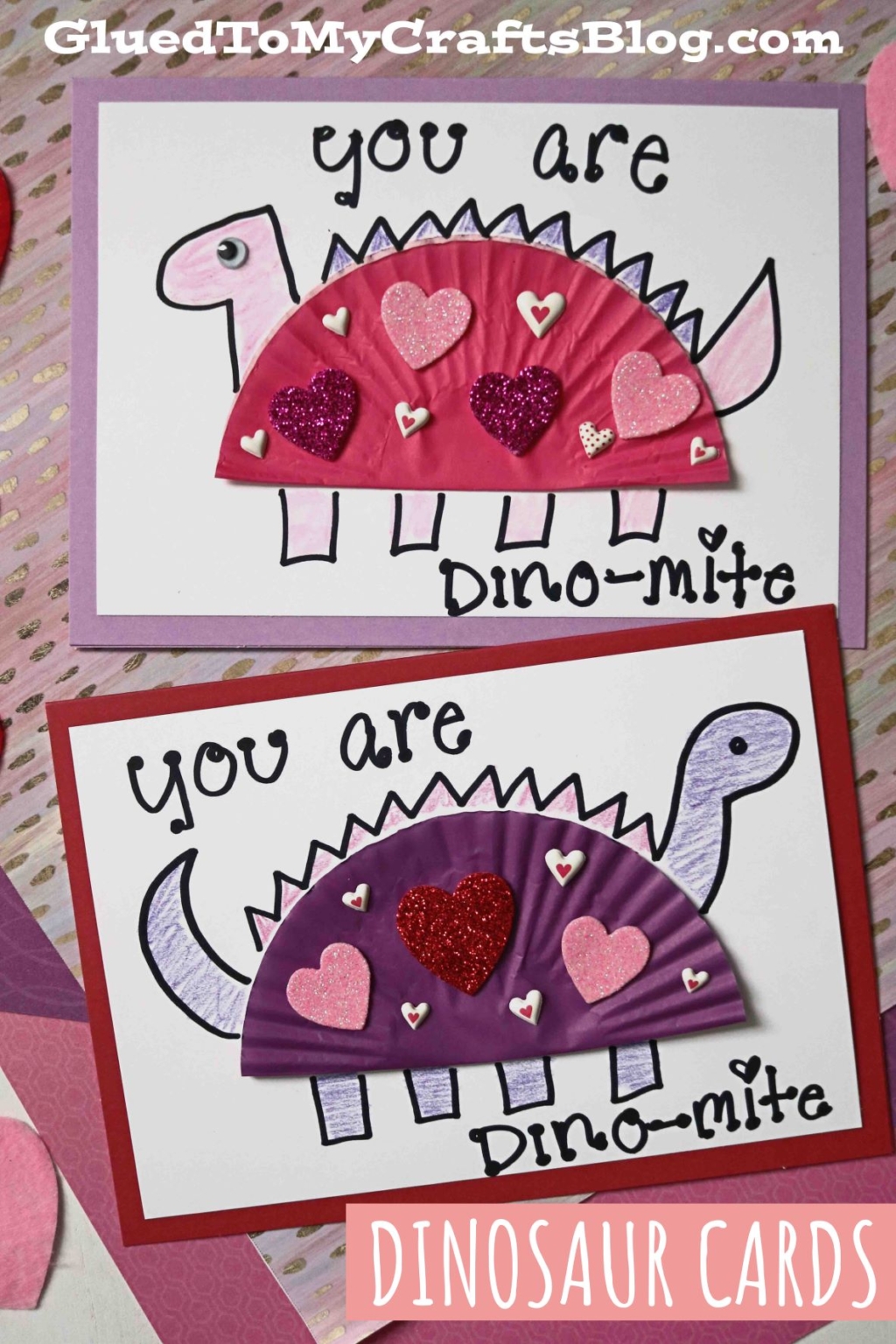 Cupcake Liner Dinosaur Card Craft Idea