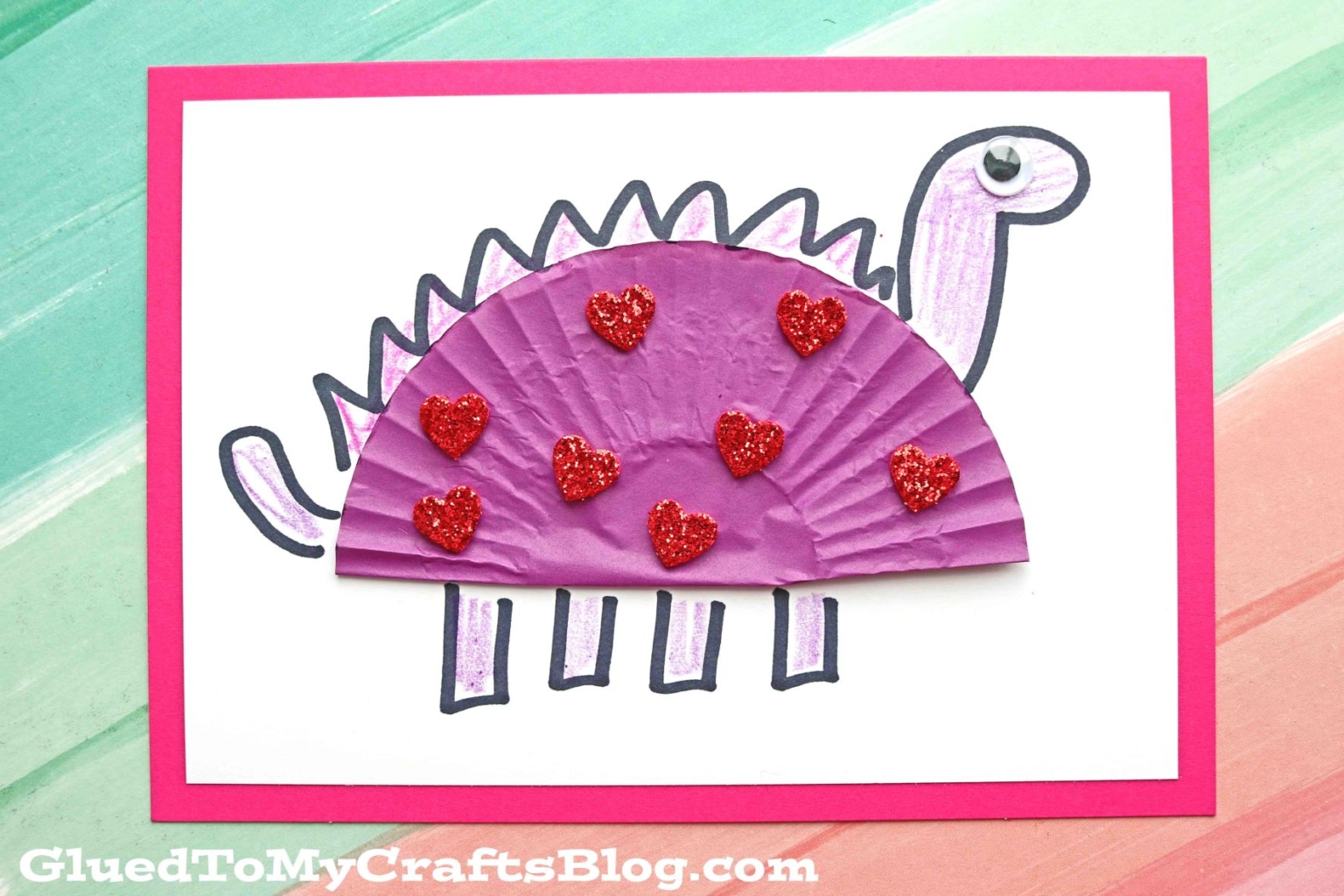 Cupcake Liner Dinosaur Card