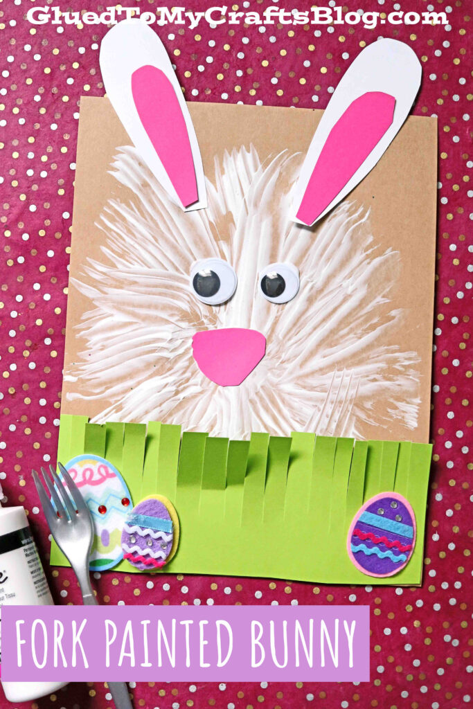 Fork Painted Bunny On Paper