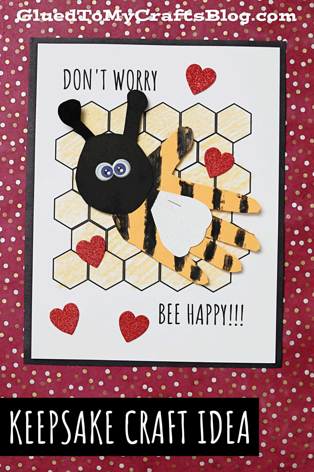 Handprint Don't Worry BEE Happy Keepsake