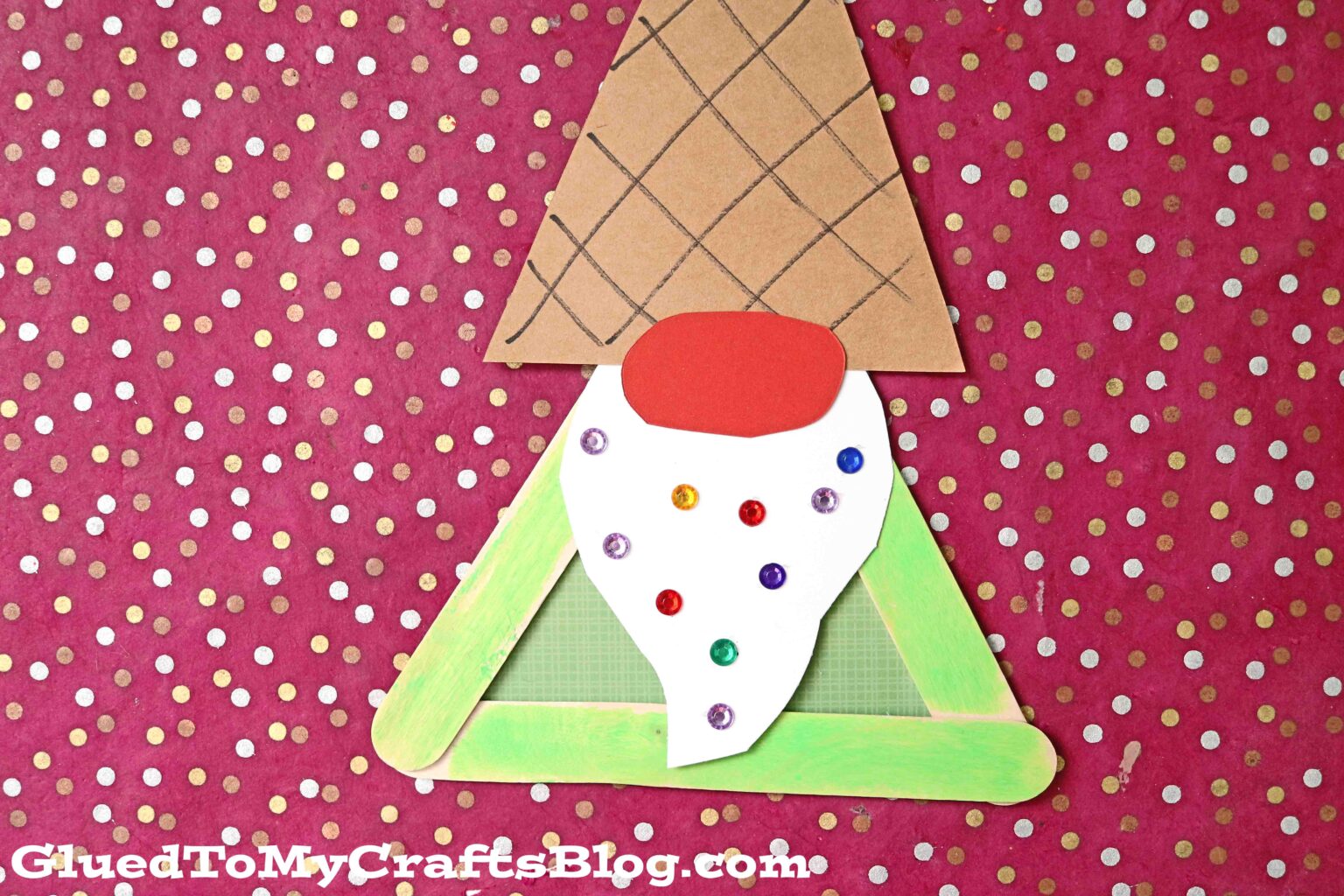 Popsicle Stick Ice Cream Gnome Craft for Kids
