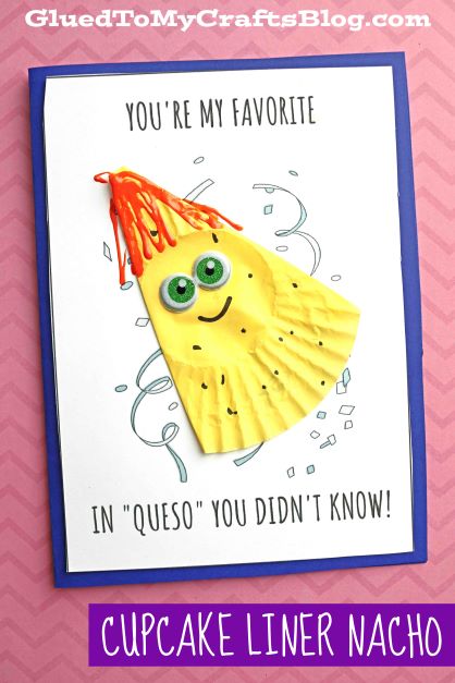 Cupcake Liner Nacho Chip & Queso Card Craft