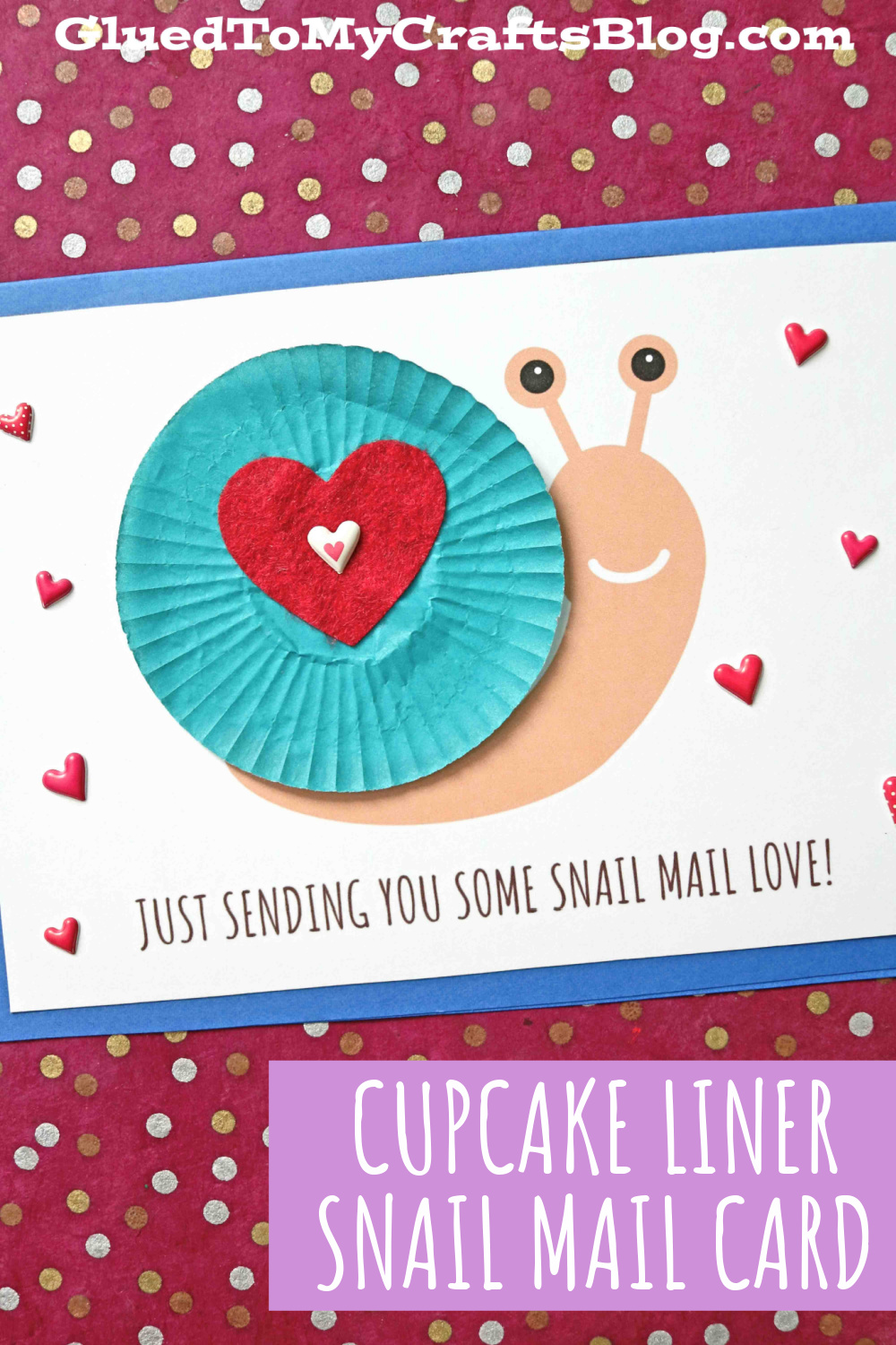Cupcake Liner Snail Mail Card