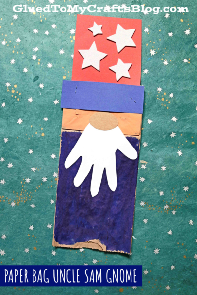 Paper Bag Uncle Sam Gnome Craft