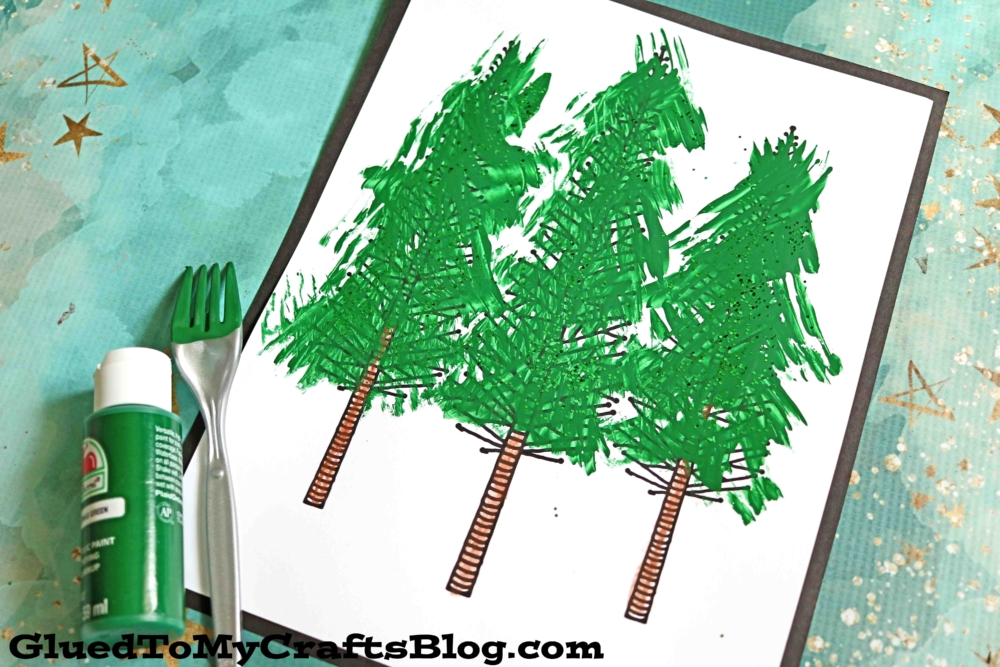 Fork Painted Tree Craft