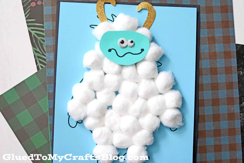 Cotton Ball Yeti Craft Idea