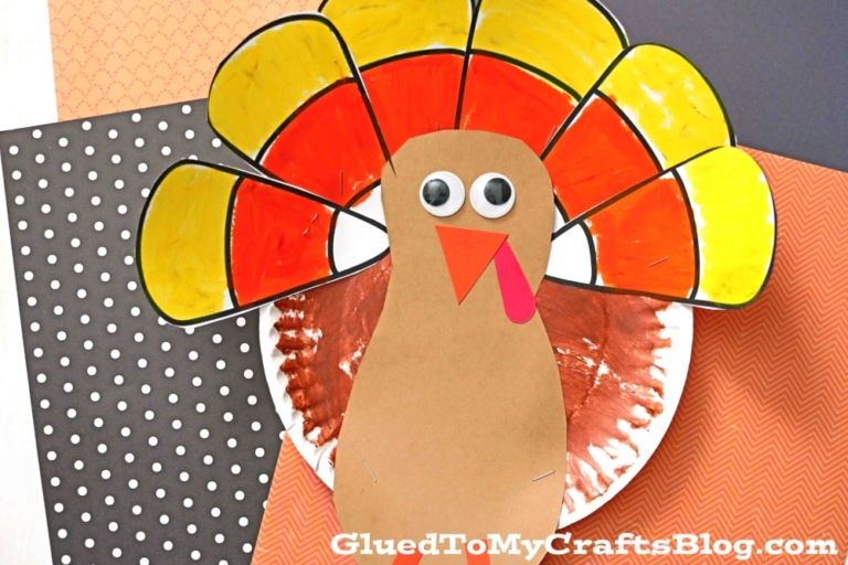 Paper Plate Candy Corn Turkey Craft