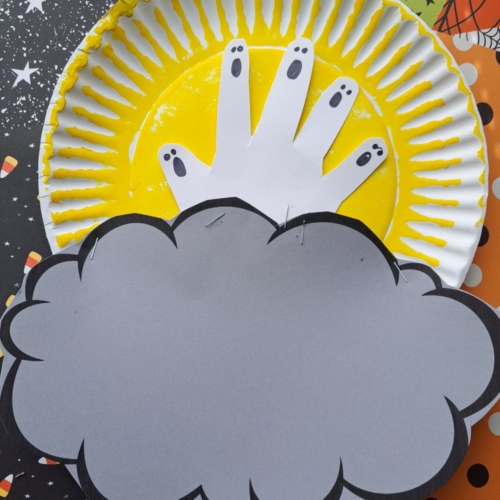 Paper Plate Haunted Halloween Moon Craft