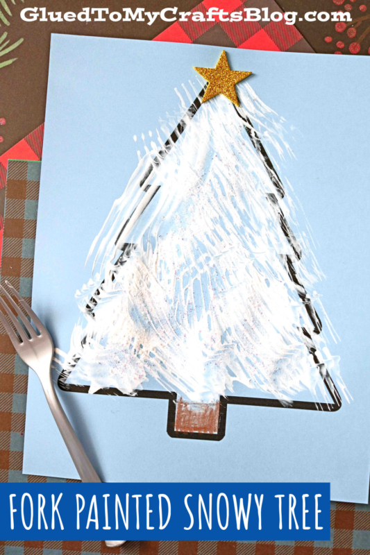 Fork Painted Christmas Tree Craft