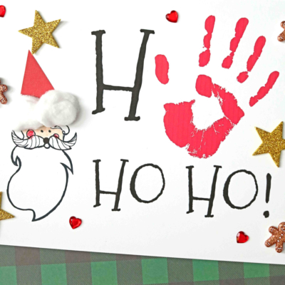 Handprint Santa Stop Here Keepsake - Glued To My Crafts - Let's Get Crafty!