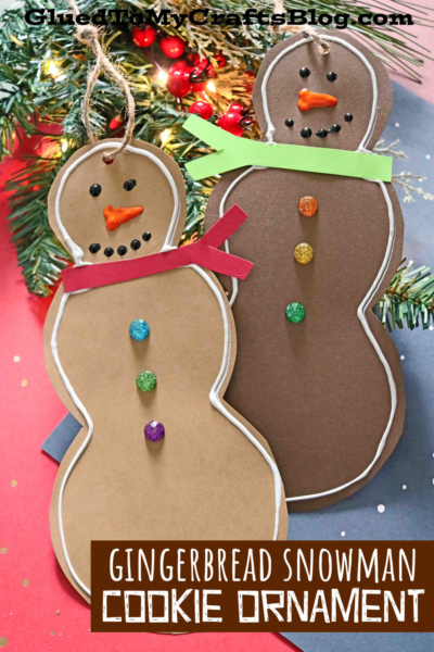Snowman Gingerbread Cookie Ornament Craft Idea