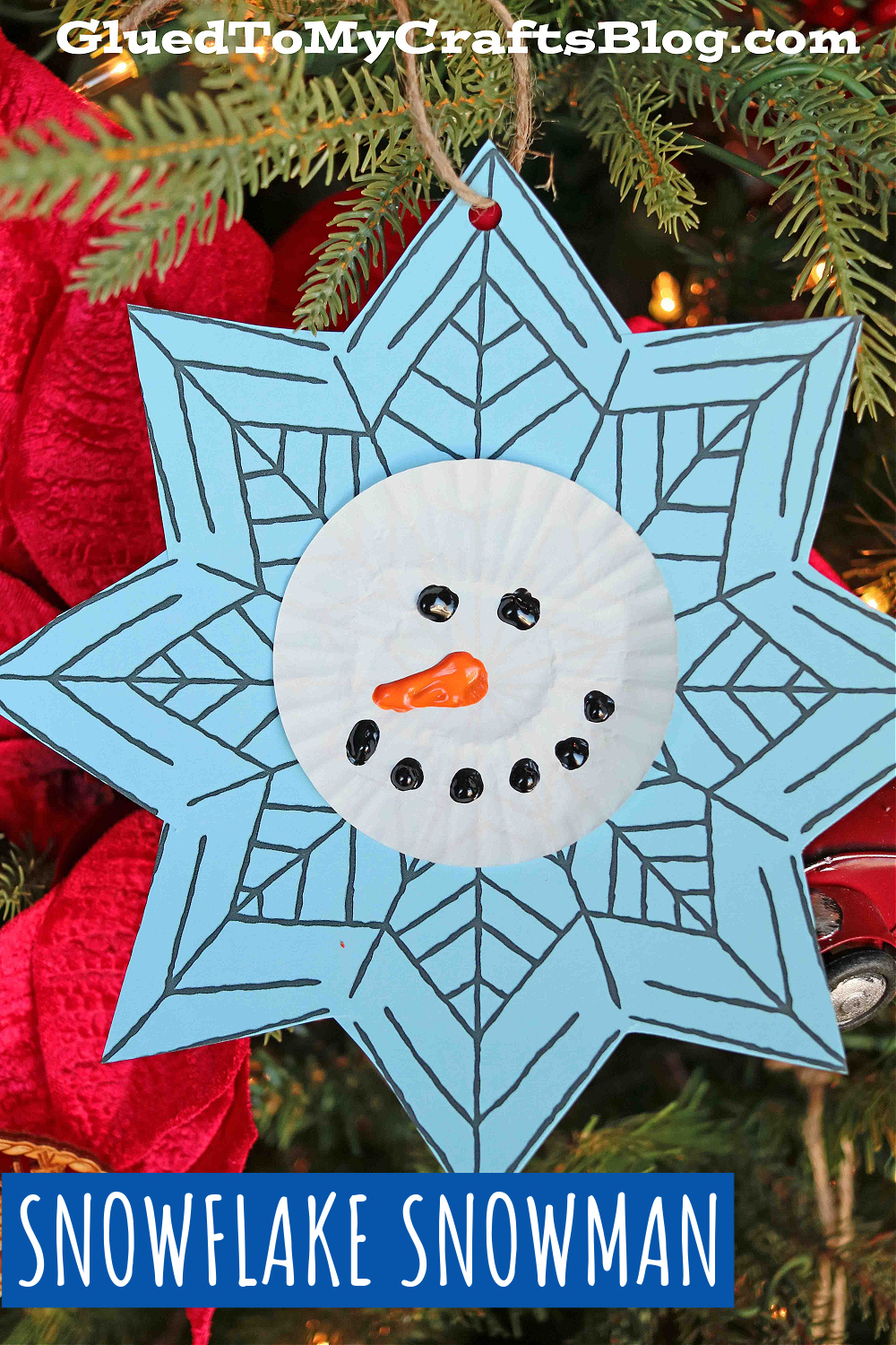 Paper Snowman Snowflake Ornament Craft Idea