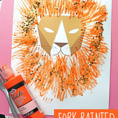 Fork Painted Lion Craft For Kids