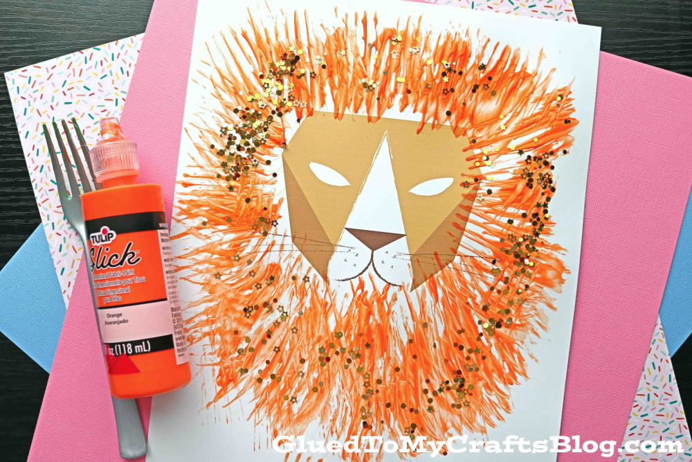 Fork Painted Lion Craft For Kids