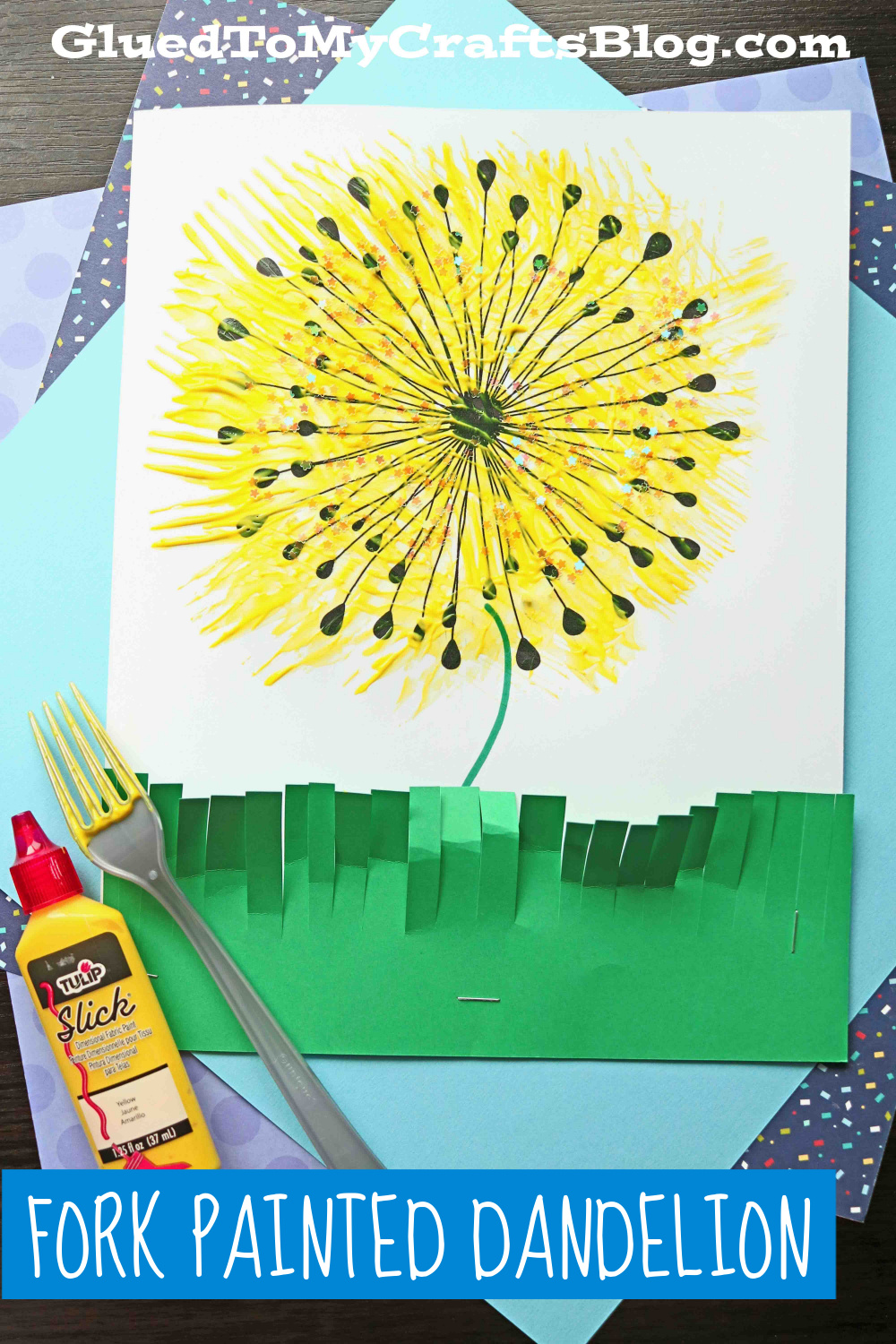 Fork Painted Dandelion Craft