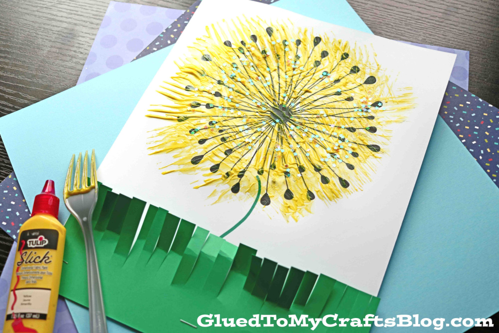 Fork Painted Dandelion Craft