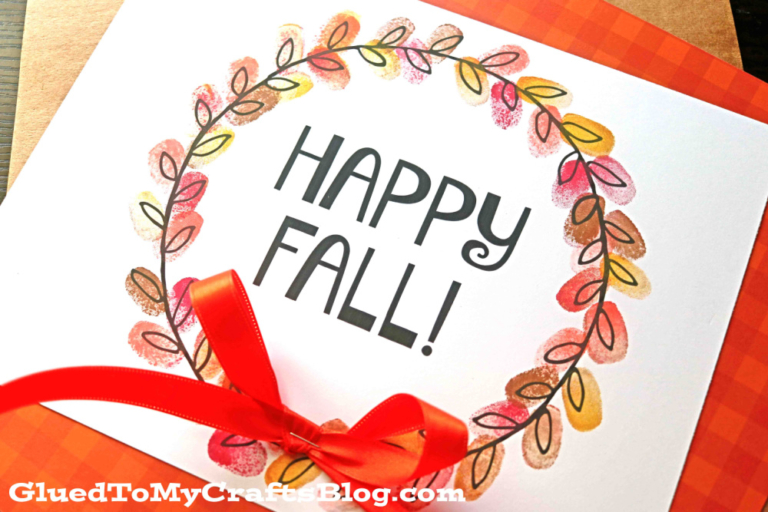 Fingerprint Fall Wreath Craft For Kids