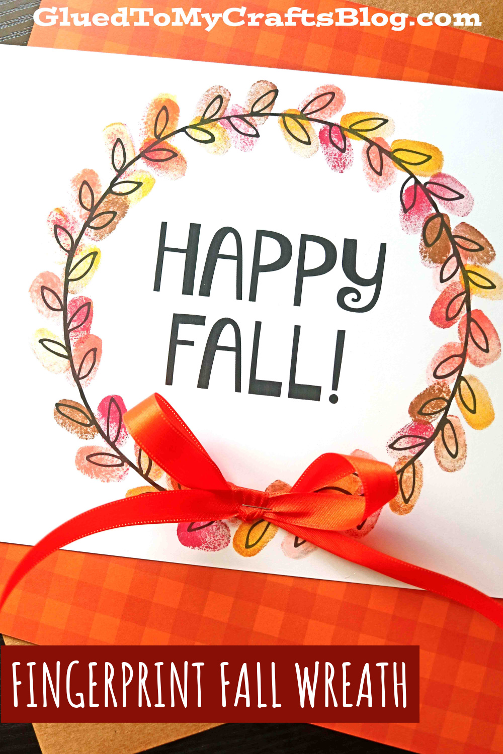 Fingerprint Fall Wreath Craft For Kids