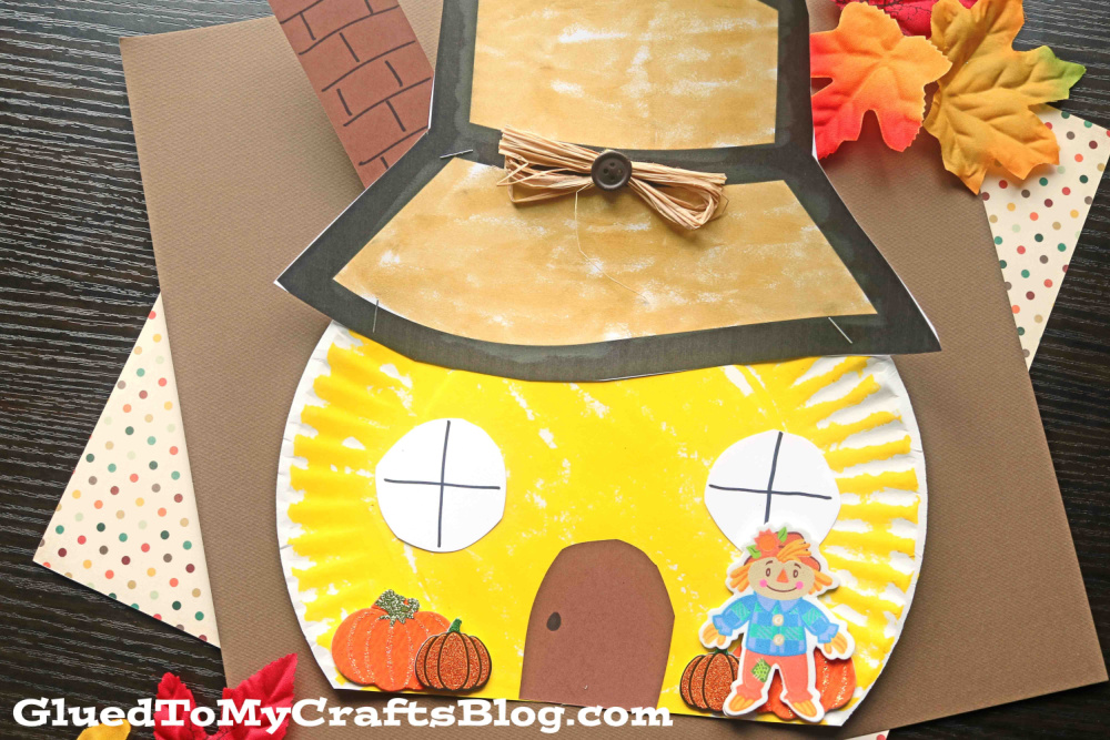 Paper Plate Scarecrow House Craft Idea - Glued To My Crafts - Let's Get ...
