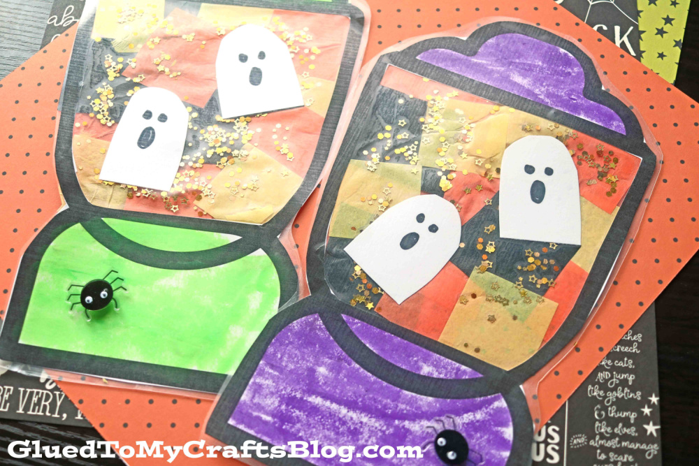 Stained Glass Halloween Lantern - Glued To My Crafts - Let's Get Crafty!