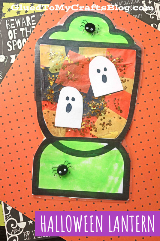 Stained Glass Halloween Lantern - Glued To My Crafts - Let's Get Crafty!
