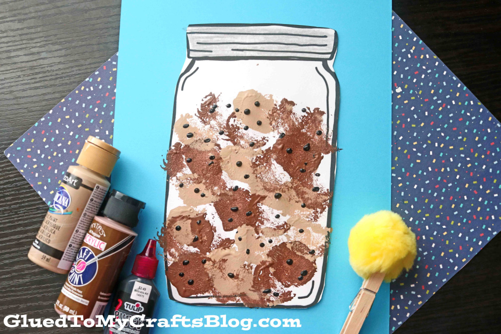 Pom Pom Stamped Cookie Jar Craft - Glued To My Crafts - Let's Get Crafty!