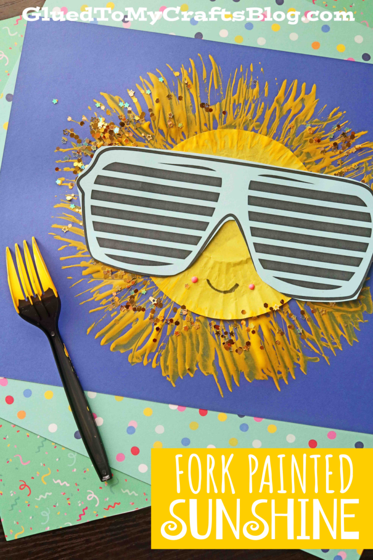 Fork Painted Sunshine Craft Idea For Kids