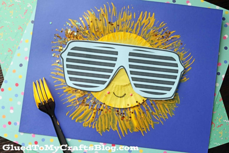 Fork Painted Sunshine Craft Idea For Kids