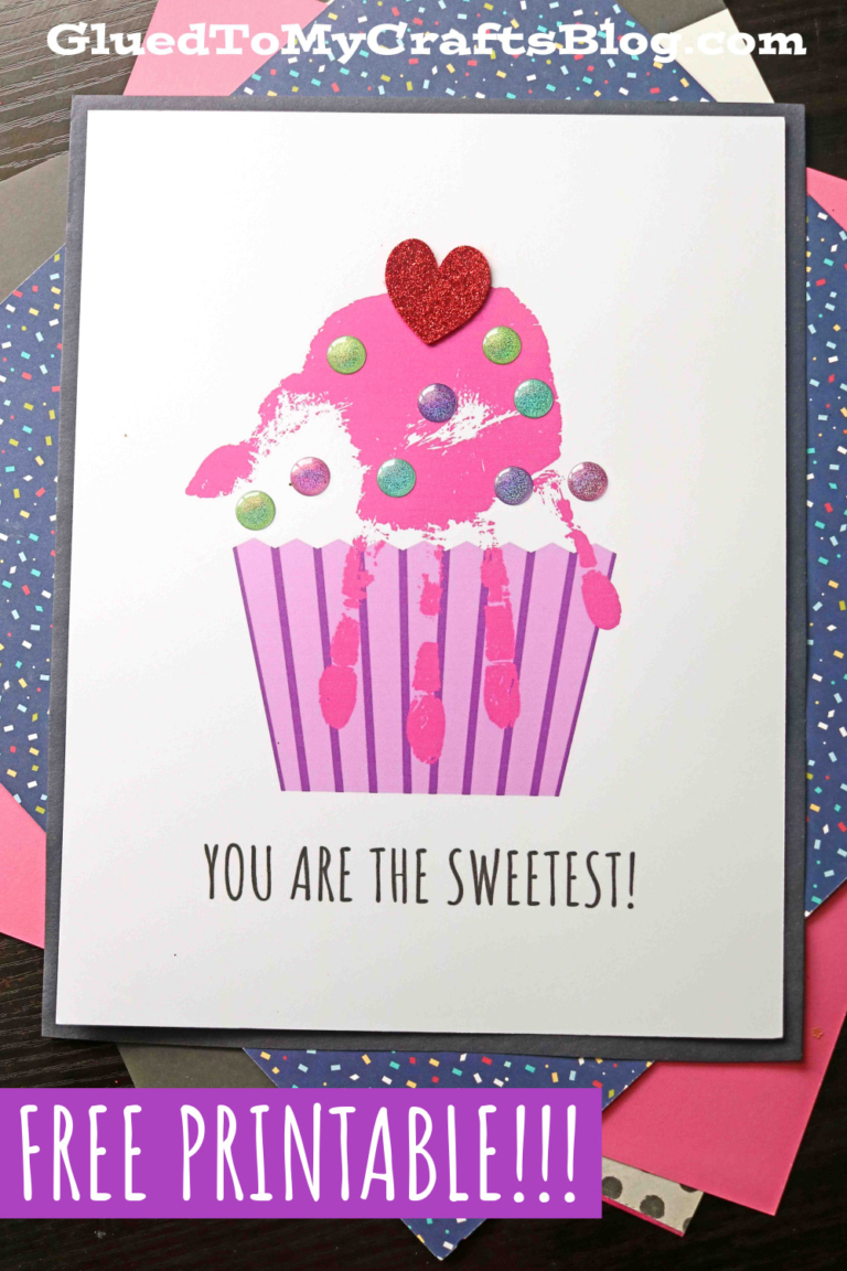 Handprint Cupcake Keepsake Printable
