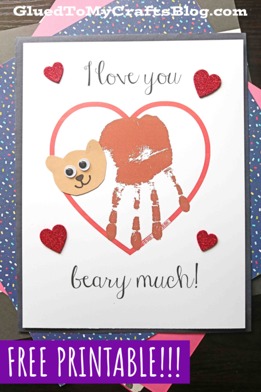 Love You Beary Much - Handprint Bear Keepsake