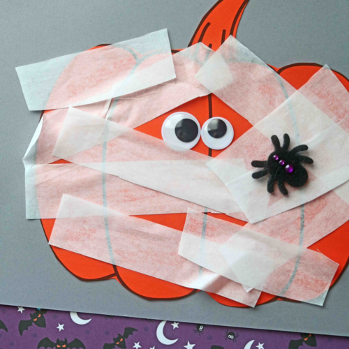 Paper Pumpkin Mummy Craft Idea For Halloween