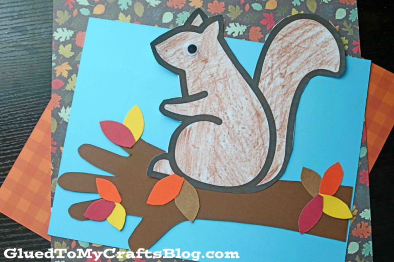 Squirrel On Tree Branch Craft Idea For Kids