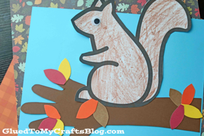 Squirrel On Tree Branch Craft Idea For Kids - Glued To My Crafts - Let ...