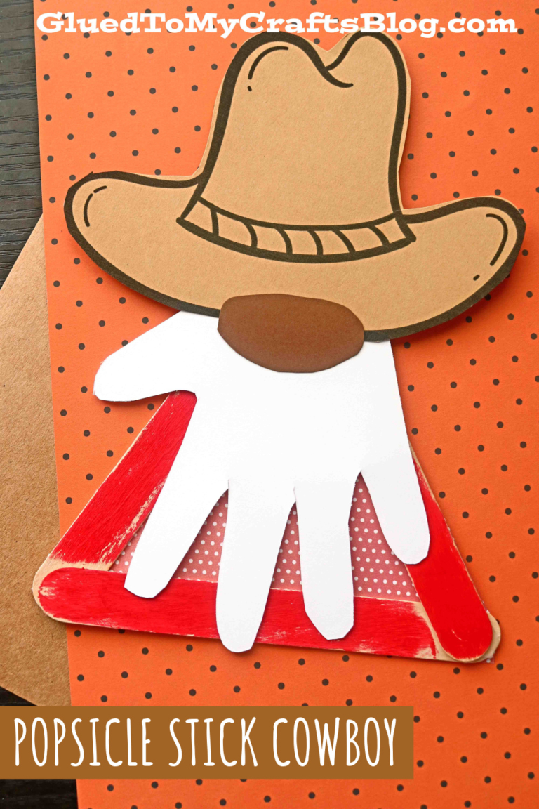 Popsicle Stick Cowboy Craft Idea For Kids