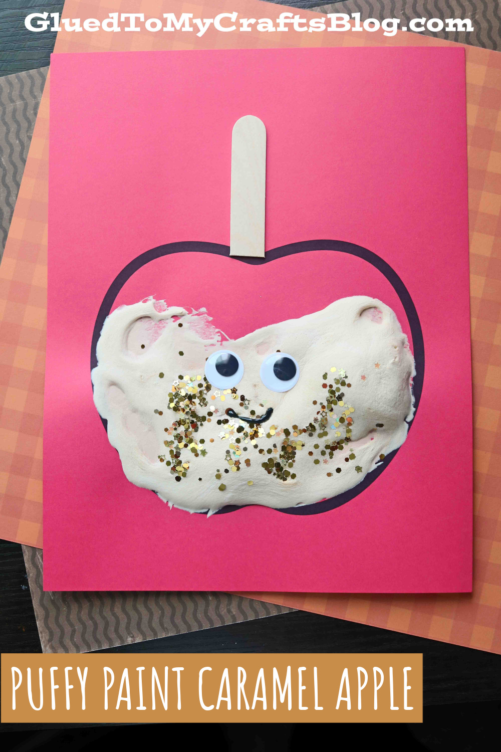 Puffy Paint Caramel Apple Craft