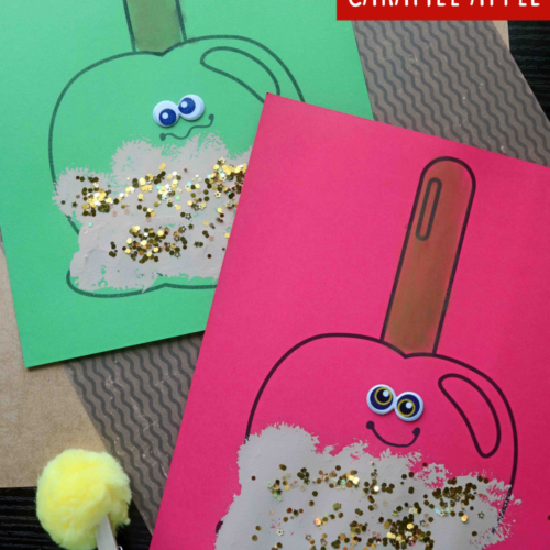 Pom Pom Stamped Caramel Apple Craft