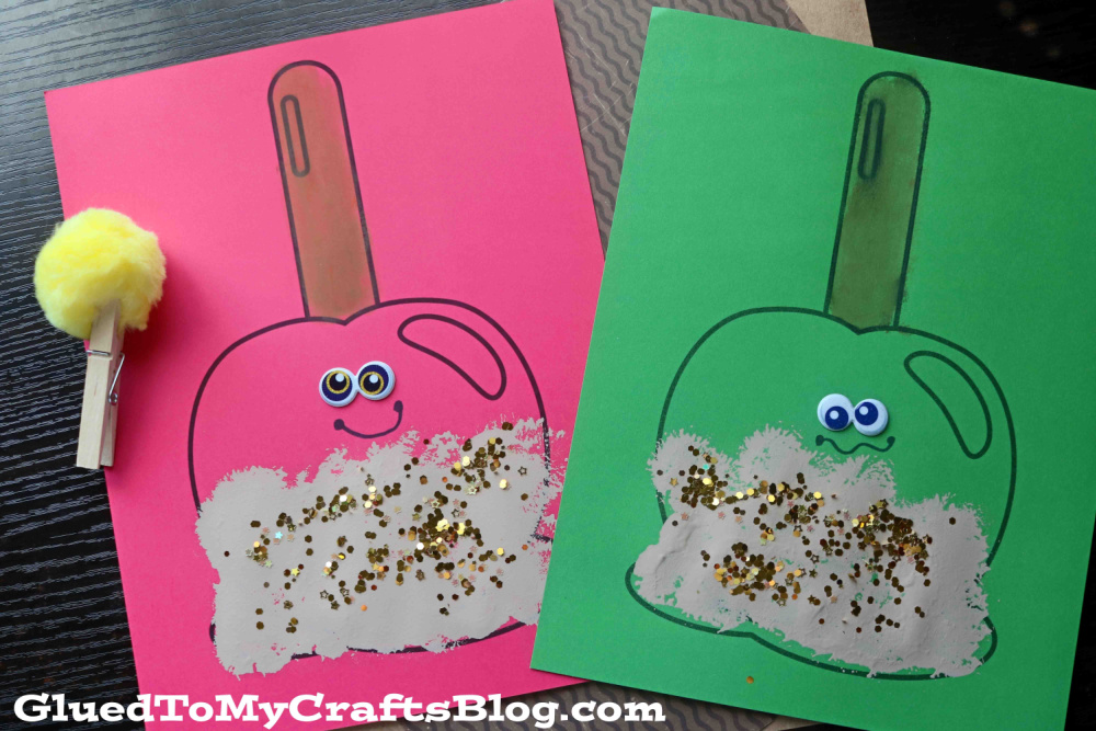 Pom Pom Stamped Caramel Apple - Glued To My Crafts - Let's Get Crafty!