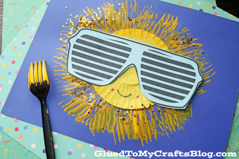 Fork Painted Sunshine Craft Idea For Kids