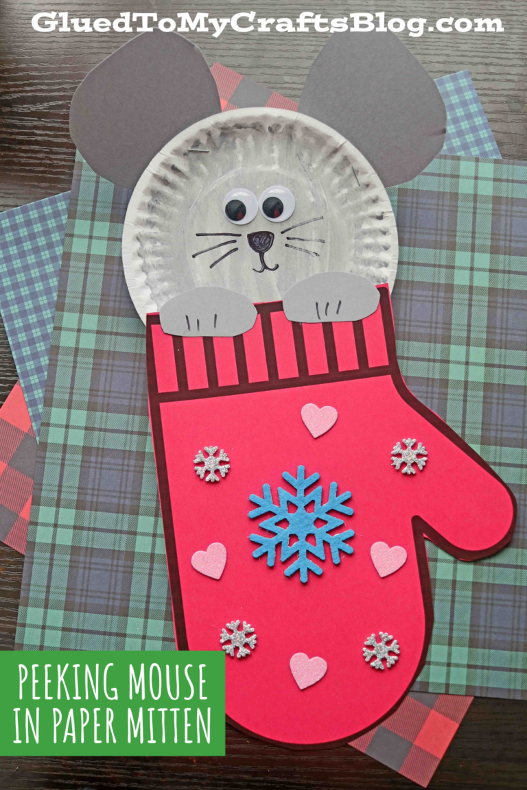 Peeking Winter Mouse In Mitten Craft