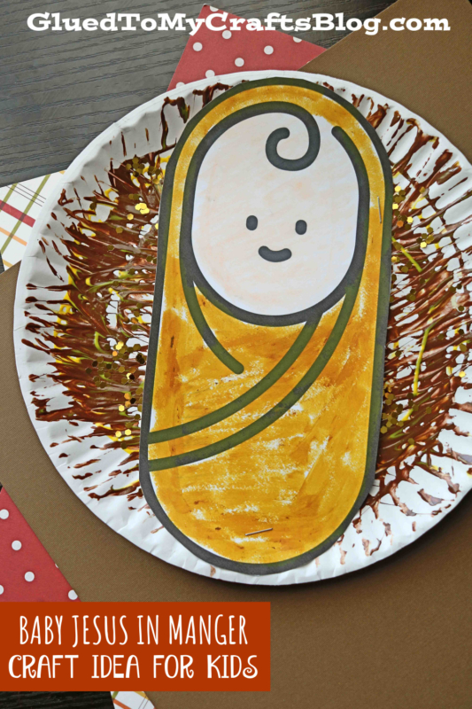 Paper Plate Manger Nativity Craft - Glued To My Crafts - Let's Get Crafty!